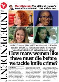 Journal The Independent (Royaume-Uni). Les Unes des journaux de Royaume ...