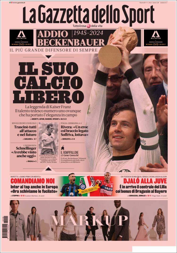 Periódico La Gazzetta dello Sport (Italia). Periódicos de Italia ...