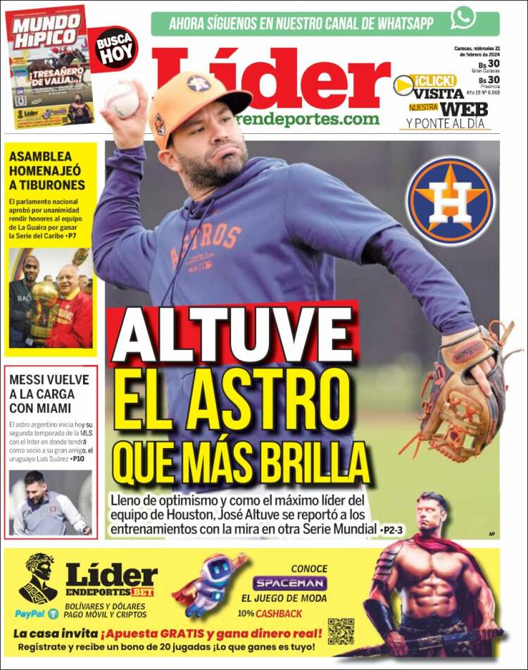 Periódico Lider en deportes (Venezuela). Periódicos de Venezuela ...
