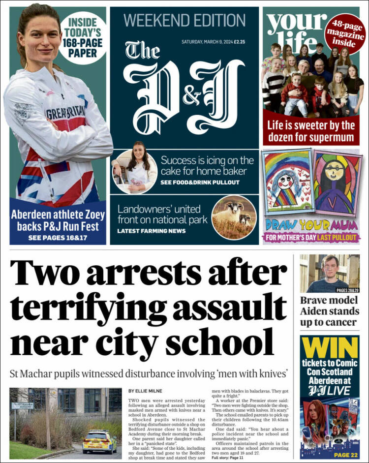 Journal The Press and Journal (Royaume-Uni). Les Unes des journaux de ...