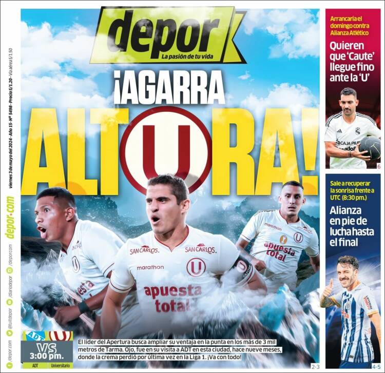 Periódico Depor (Perú). Periódicos de Perú. Edición de sábado, 4 de ...