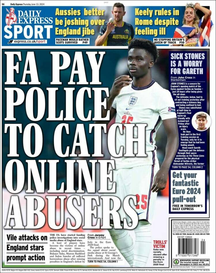 Newspaper Express Sport (United Kingdom). Newspapers in United Kingdom ...