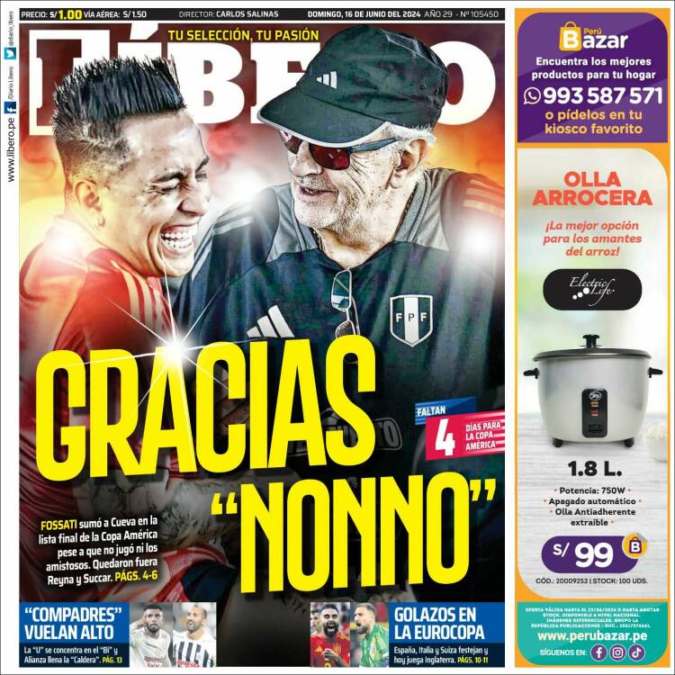 Periódico Líbero (Perú). Periódicos de Perú. Edición de domingo, 16 de ...