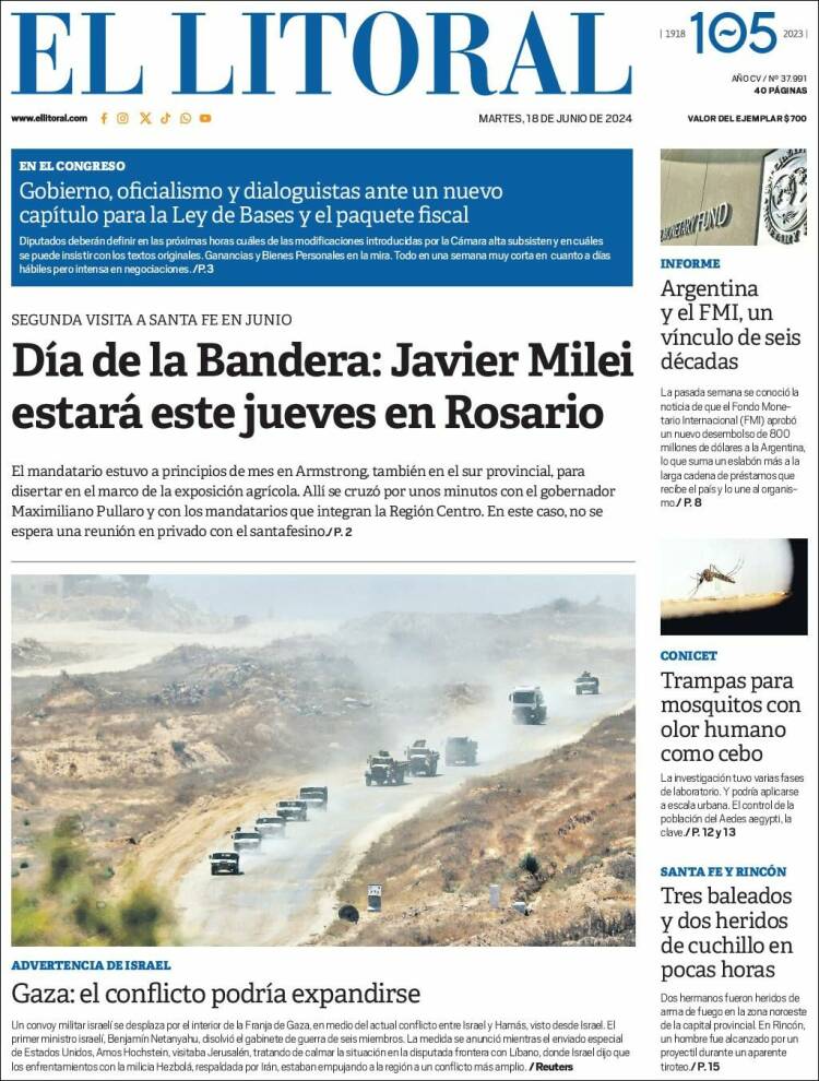 Periódico Diario El Litoral (Argentina). Periódicos de Argentina ...