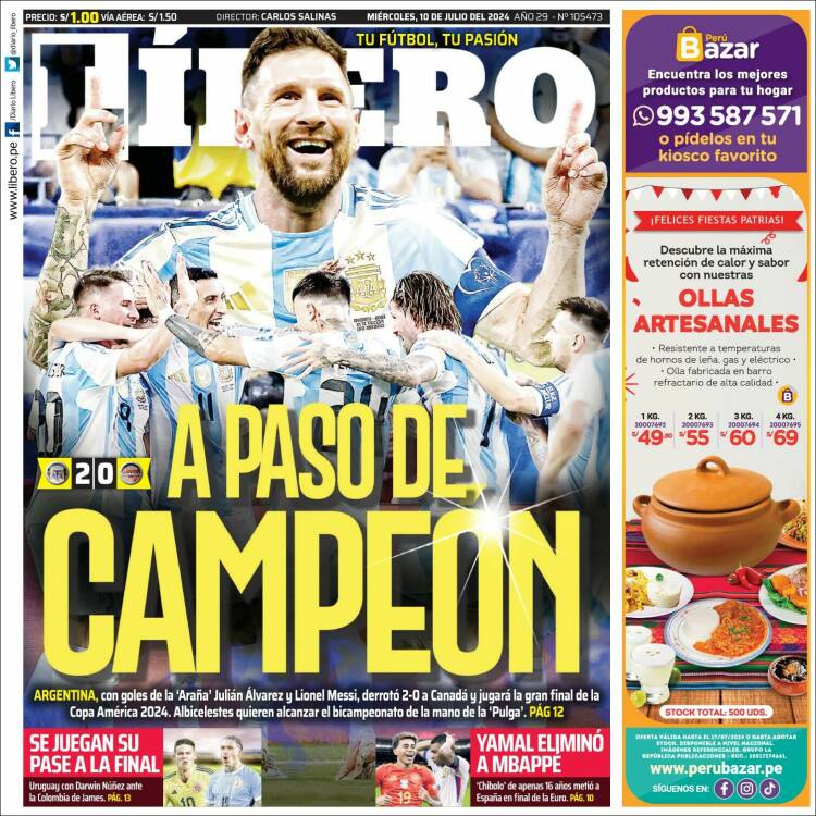 Periódico Líbero (Perú). Periódicos de Perú. Edición de miércoles, 10 ...