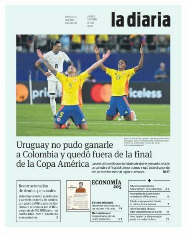 Periódico La Diaria (Uruguay). Periódicos de Uruguay. Edición de jueves ...