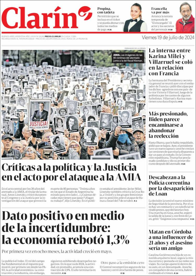 Newspaper Clarín (Argentina). Newspapers in Argentina. Today's press ...