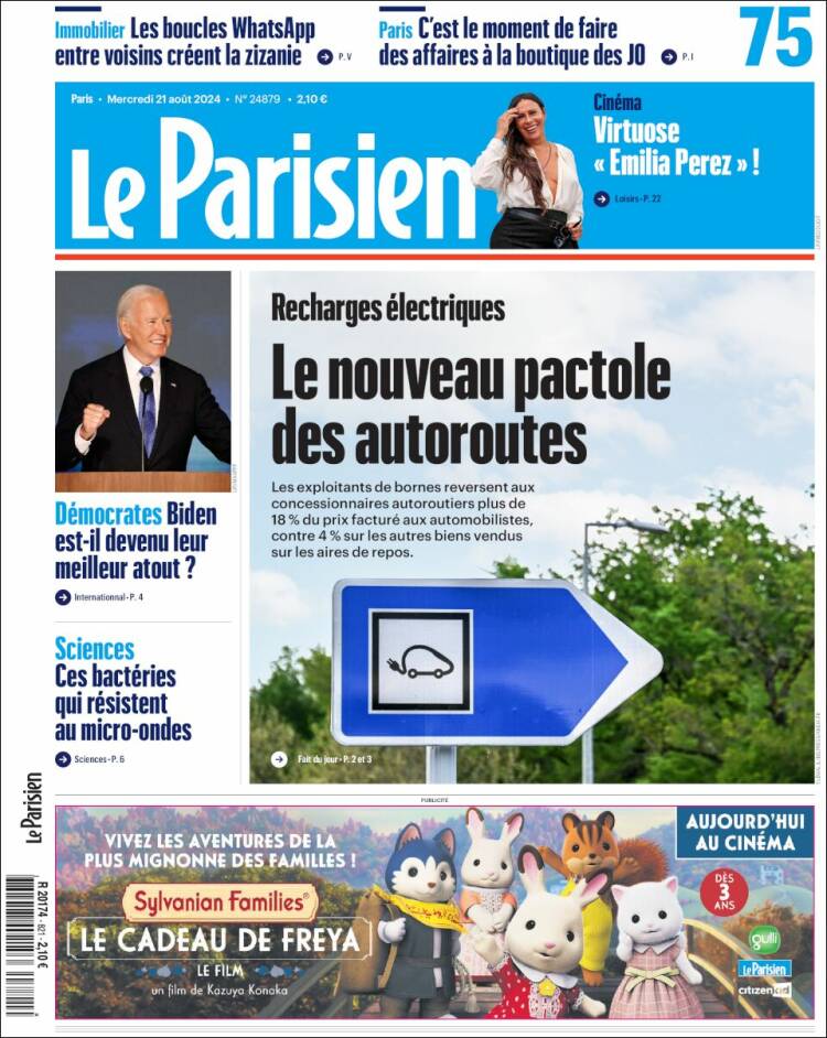 Journal Le Parisien (France). Les Unes des journaux de France. Toute la ...