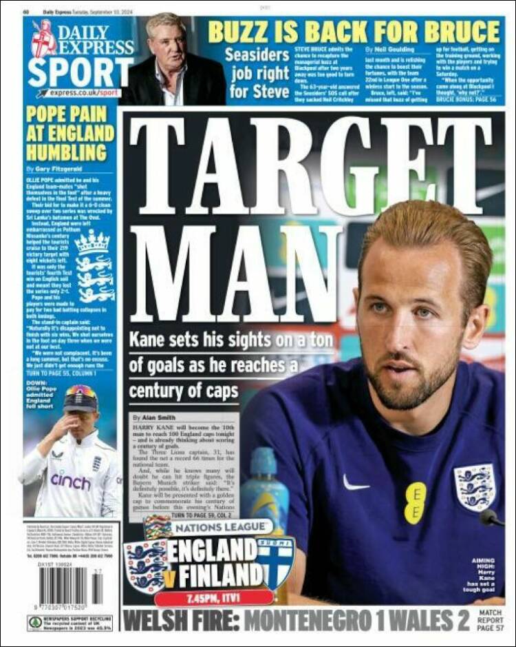 Journal Express Sport (Royaume-Uni). Les Unes des journaux de Royaume ...