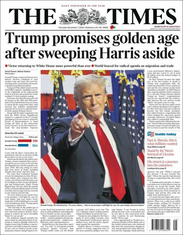 Journal The Times (Royaume-Uni). Les Unes des journaux de Royaume-Uni ...