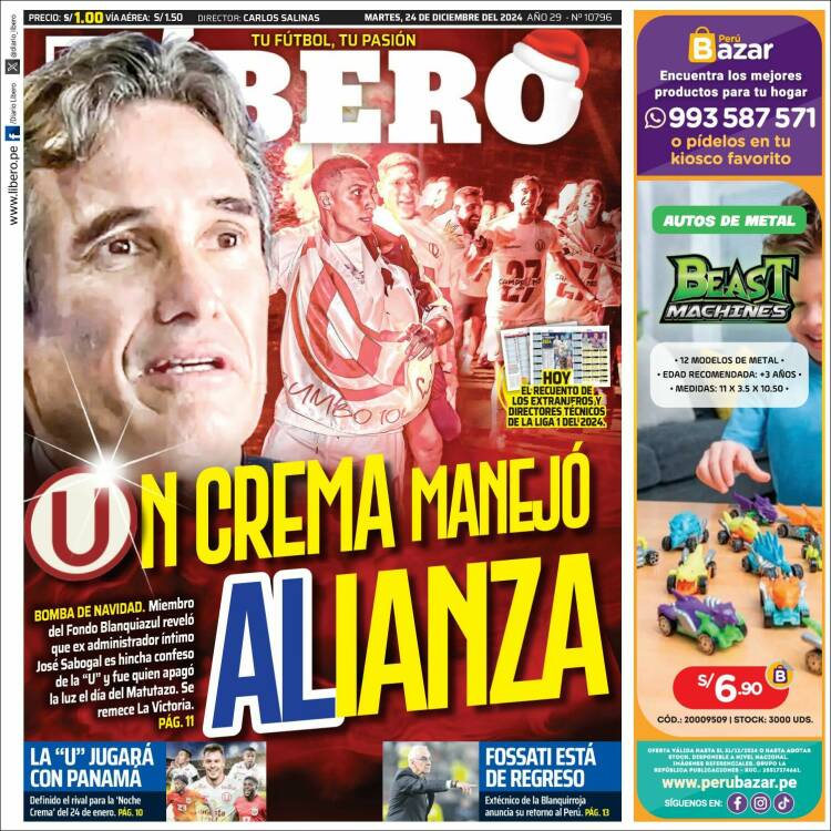 Periódico Líbero (Perú). Periódicos de Perú. Edición de martes, 24 de ...