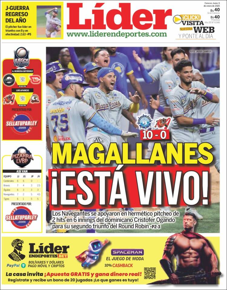 Periódico Lider en deportes (Venezuela). Periódicos de Venezuela ...