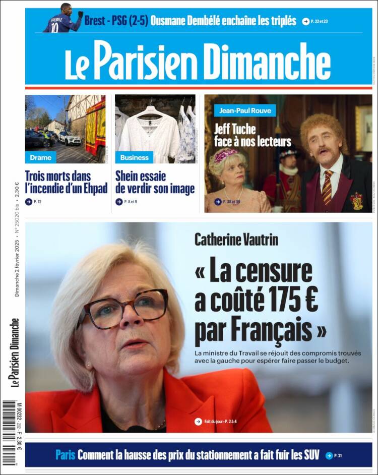 Newspaper Le Parisien (France). Newspapers in France. Today's press ...