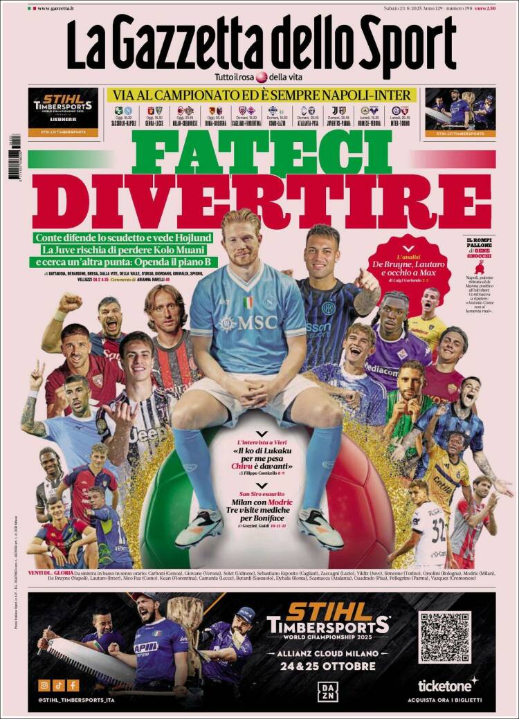 Periódico La Gazzetta dello Sport (Italia). Periódicos de Italia ...